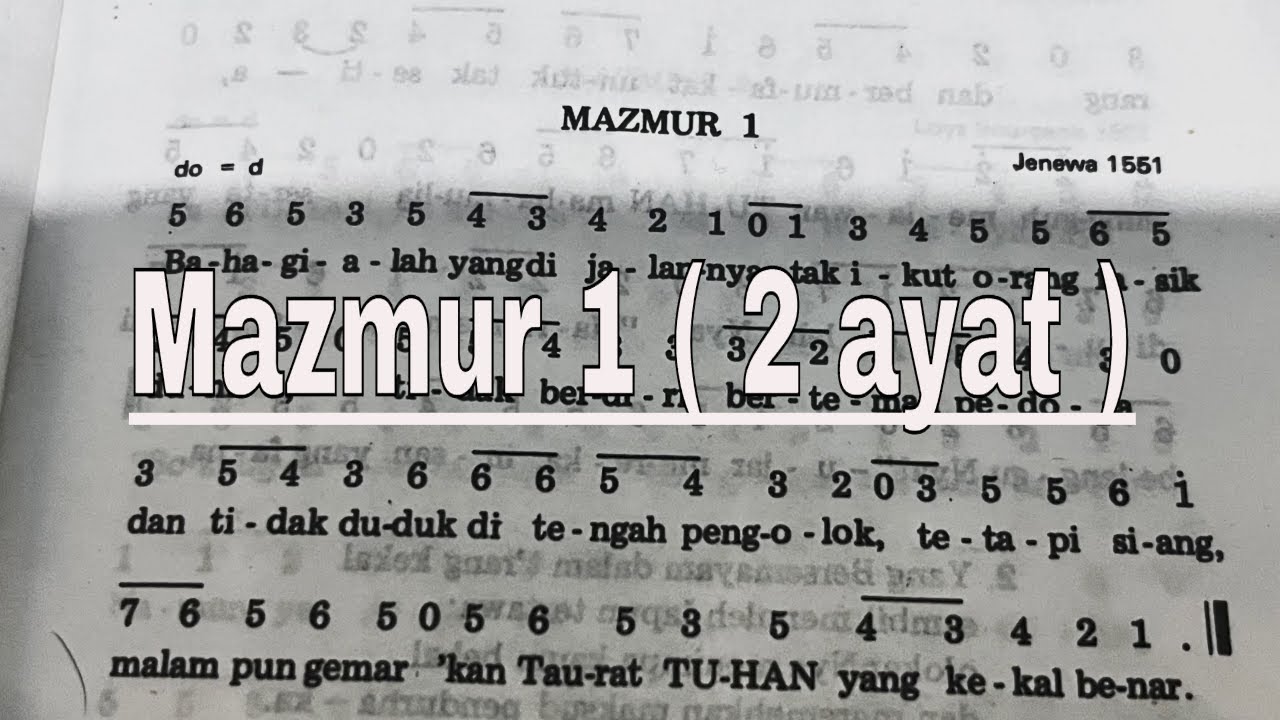 MAZMUR 1 ( 2 ayat ) Musik Pengiring By Erwin S. - YouTube