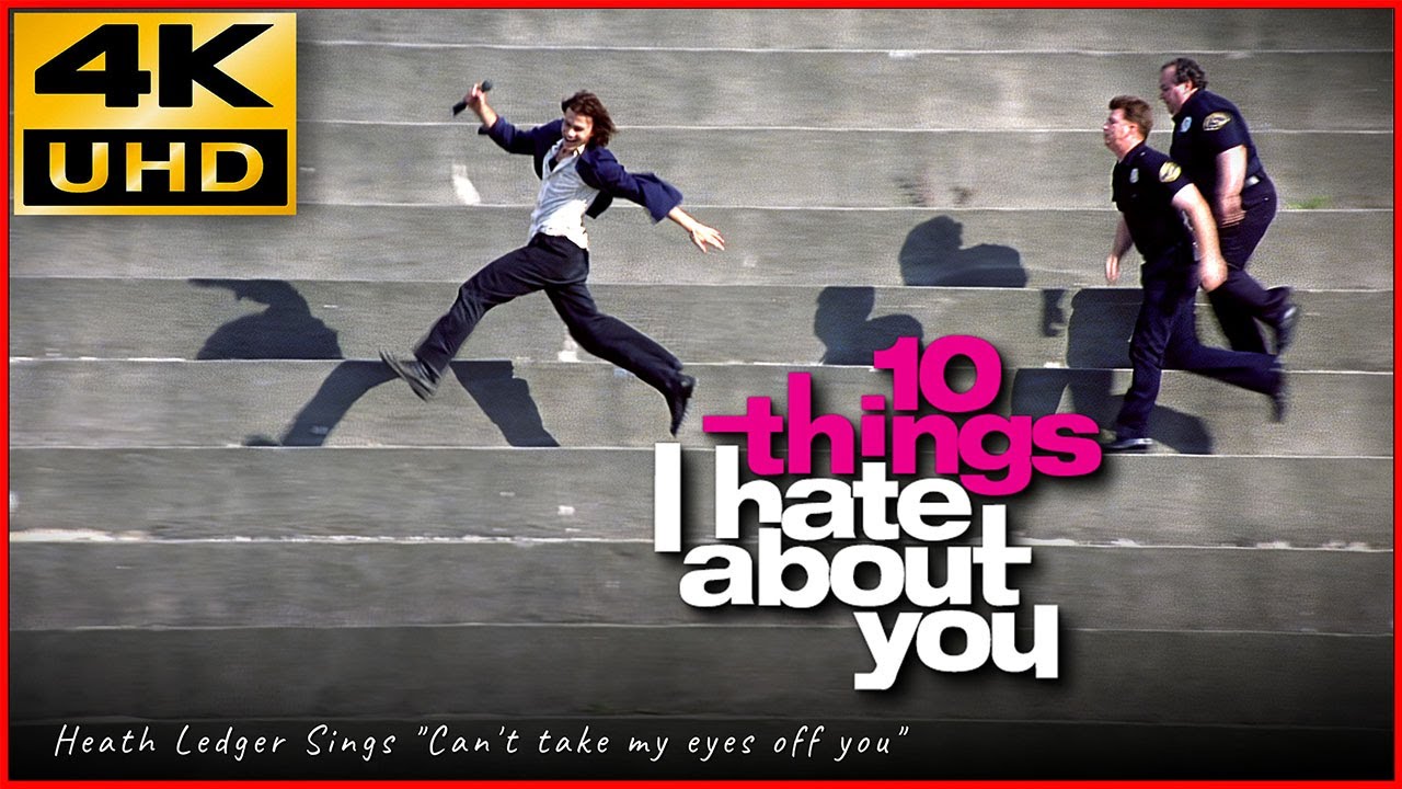 Heath Ledger Sings "Can't take my eyes off you" from 10 Things I Hate About You • 4K & HQ Sound ...