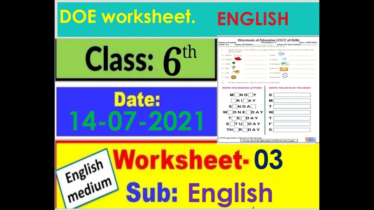 DOE Worksheet Class 6 English Worksheet 4 Date 14 07 2021 English doe-worksheet-class-6-english-worksheet-4-date-14-07-2021-english