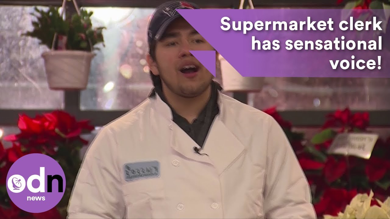 Supermarket clerk has sensational voice! - YouTube