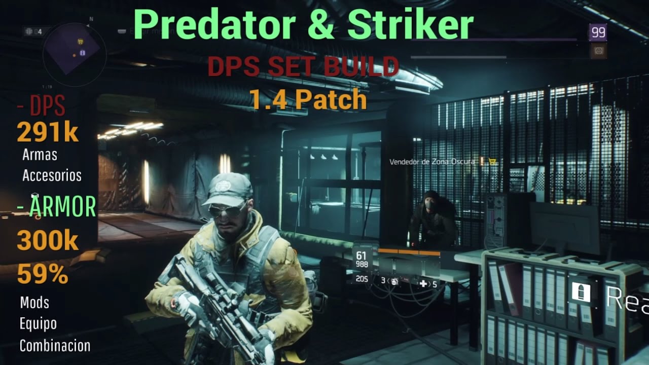 1. 4 Predators mark DPS set Build with Striker | The Division - YouTube