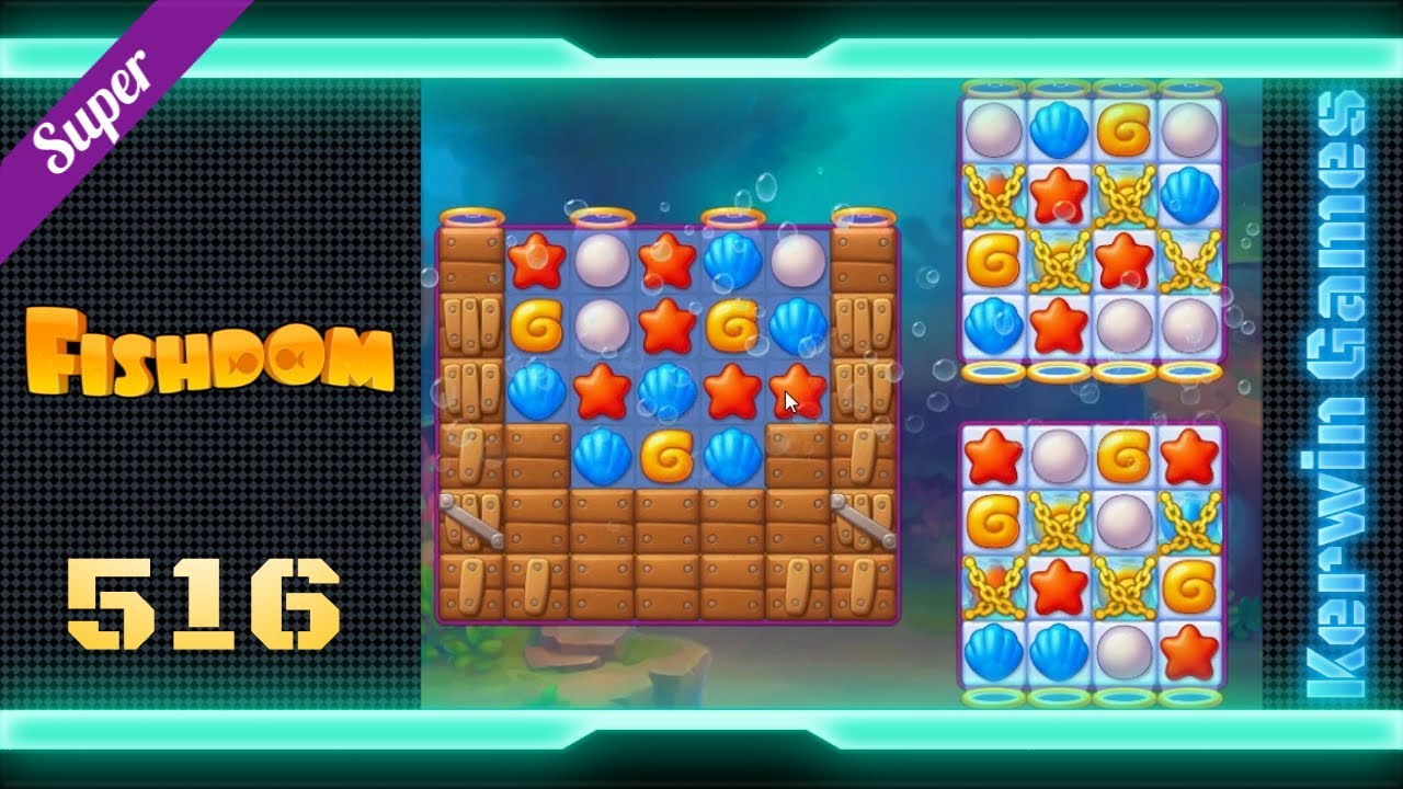Fishdom Level 516 - Super Hard Level - No Boosters Gameplay - YouTube