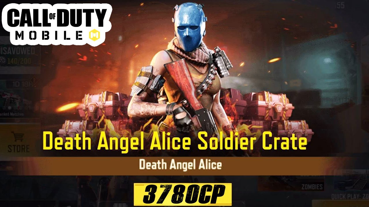 NEW DEATH ANGEL ALICE SOLDIER CRATE 3780 CP | SOLO VS SQUAD | CALL OF ...