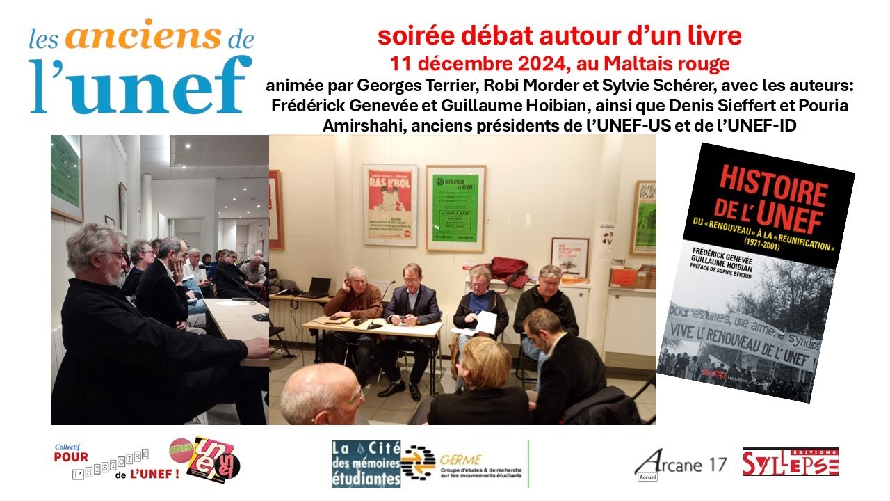 autour du livre "Histoire de l'UNEF (1971-2001), soirée débat de l ...