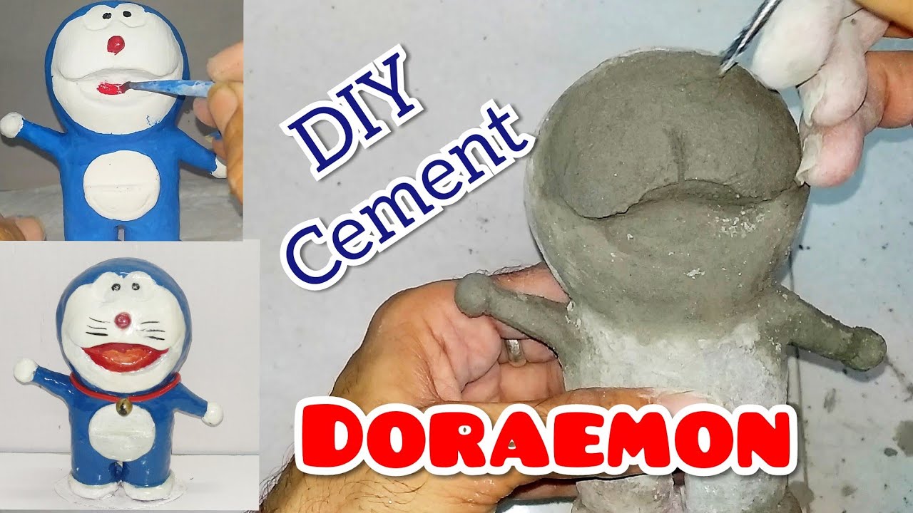 Doraemon | Make Beautiful Doraemon with Cement | Doraemon DIY - YouTube