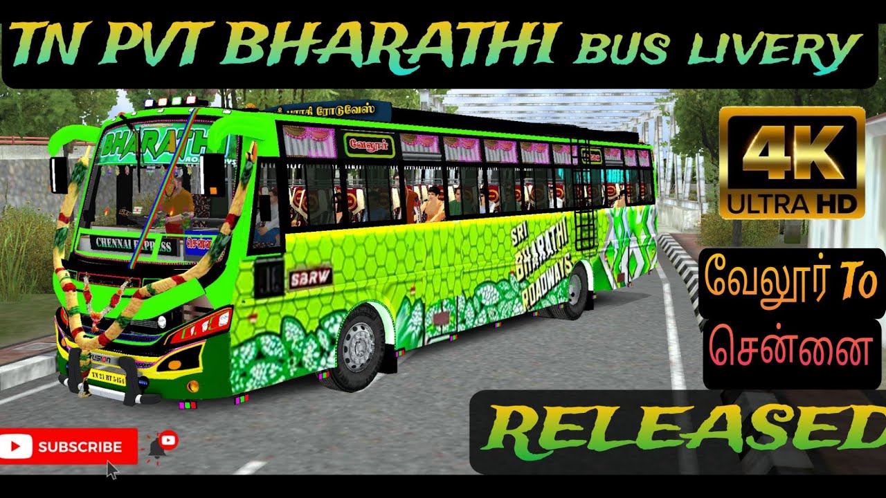 TN 😍 PVT BHARATHI BUS LIVERY RELEASED #gaming #gameplay #youtube - YouTube