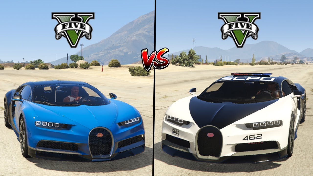 Gta 5 Normal Bugatti Chiron Car Vs Police Bugatti Chiron Car - Which Is ...