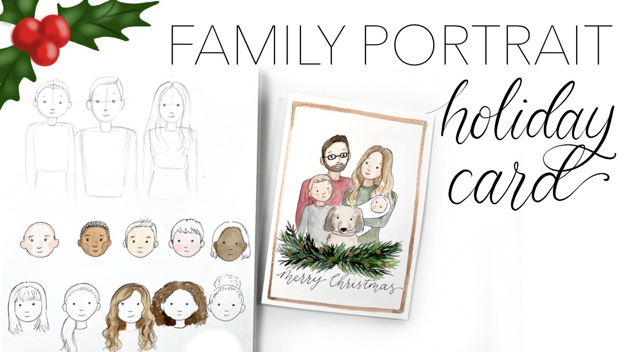 How To Illustrate Your Own Family Portrait Holiday Card! - YouTube