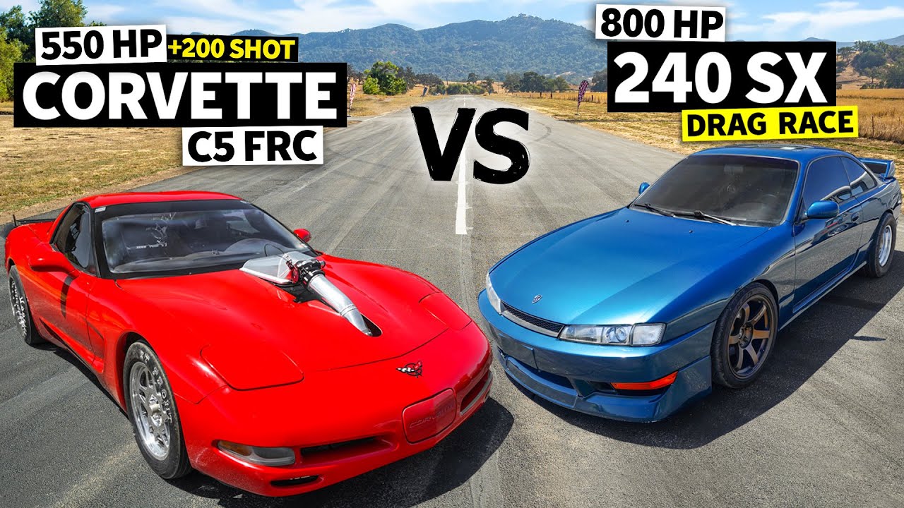 Nitrous-Fed Lightweight Corvette vs 800hp 2JZ Nissan 240SX Drag Race ...