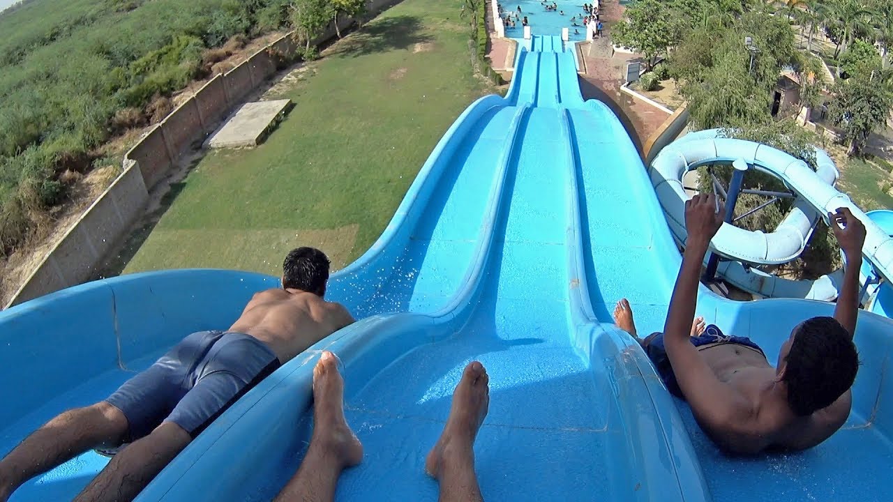 Multilane Bodyslide Water Slide at Dolphin Water World - YouTube