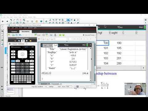TI-nSpired Scatterplot & Linear Regression - YouTube