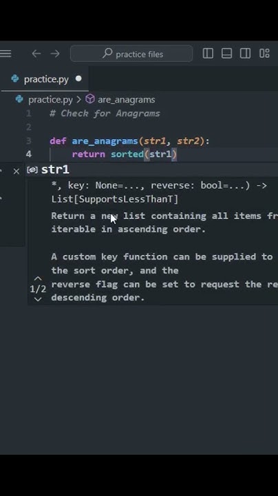 check for Anagrams | #python #pythonprogramming#coding#learnpython - YouTube