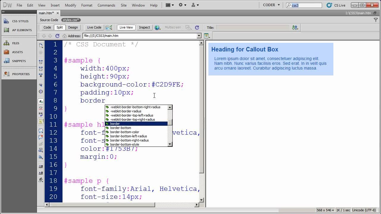 Creating Callout Boxes with Rounded Corners in CSS3 - YouTube