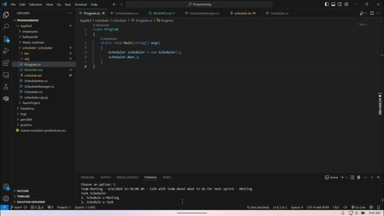 C# Scheduler Program - YouTube