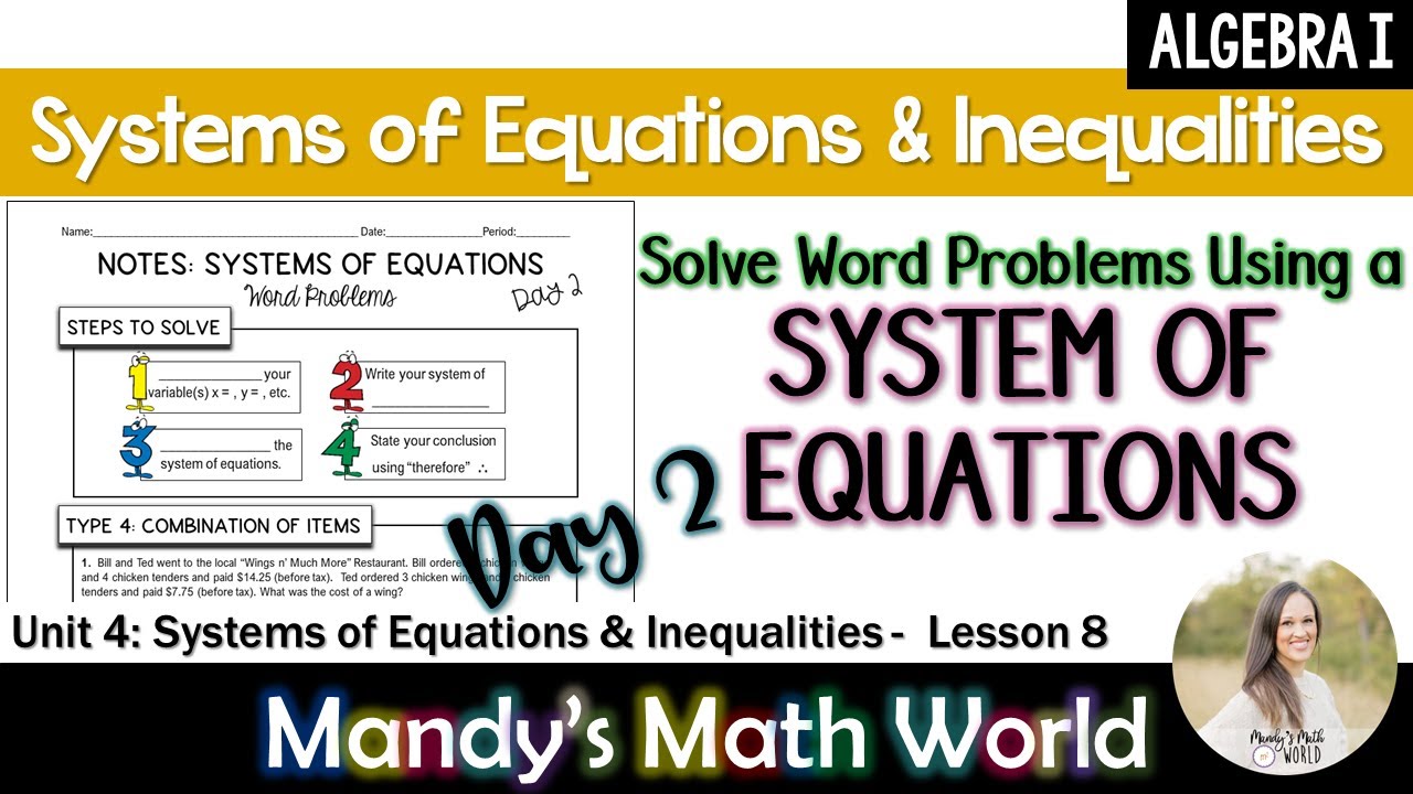 Solve Word Problems Using Systems of Equations Day 2 - YouTube