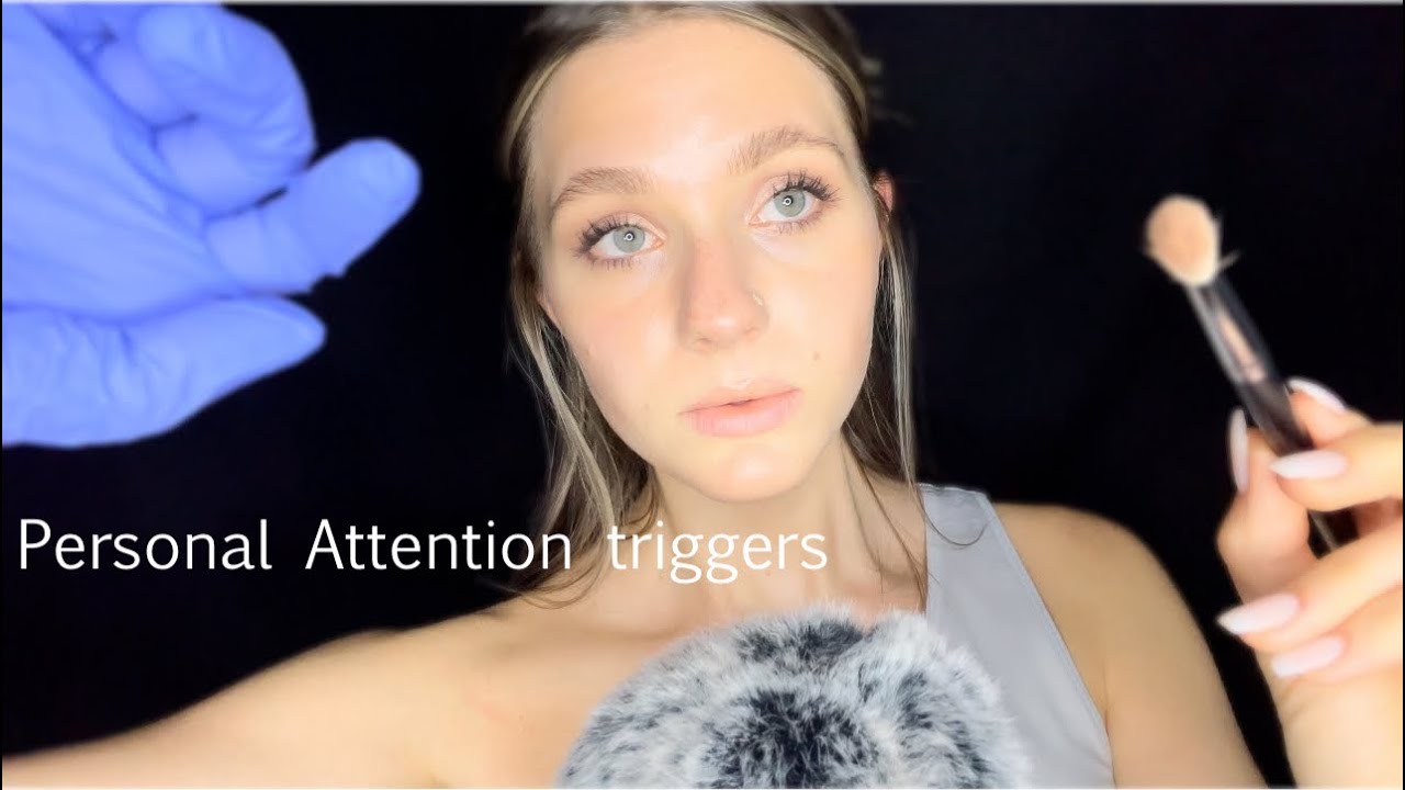 ASMR| Personal Attention Triggers (Face Touching, Brushing, Soft/Inaudible Whisper) - YouTube
