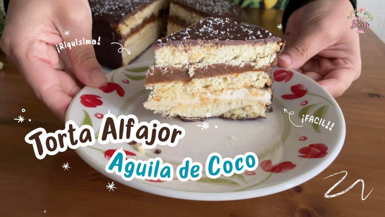 La receta más fácil y rica de TORTA ALFAJOR aguila de COCO | Elu Sweets ...