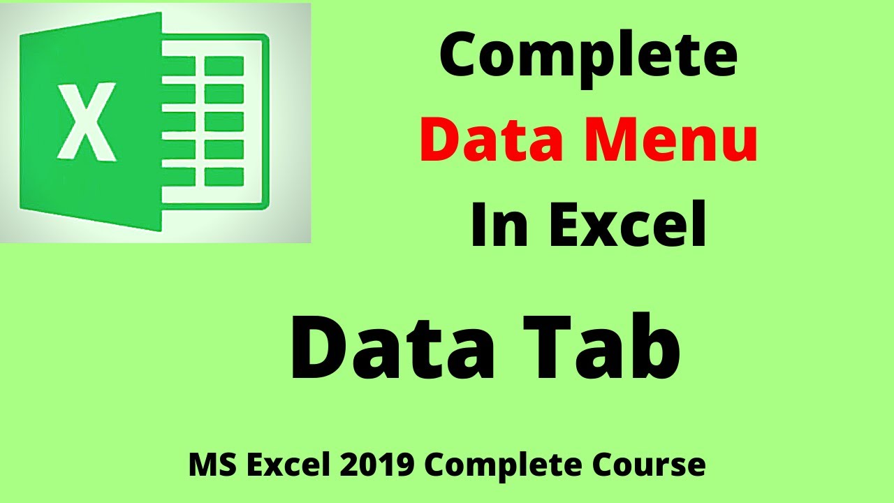 Data Menu In Excel Excel Data Tab Excel Course YouTube Data Menu In Excel Excel Data Tab Excel Course YouTube