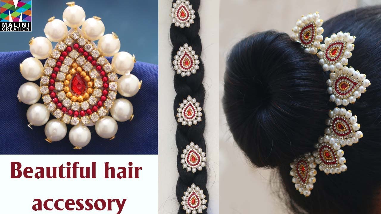 Plaits pins tutorial / veni pins/ Beautiful hair accessory at home ...