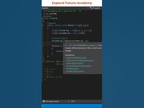 Solution for Programming Quiz Questions - Q78 - Expand Future Academy #Shorts #CSharp #Dotnet ...