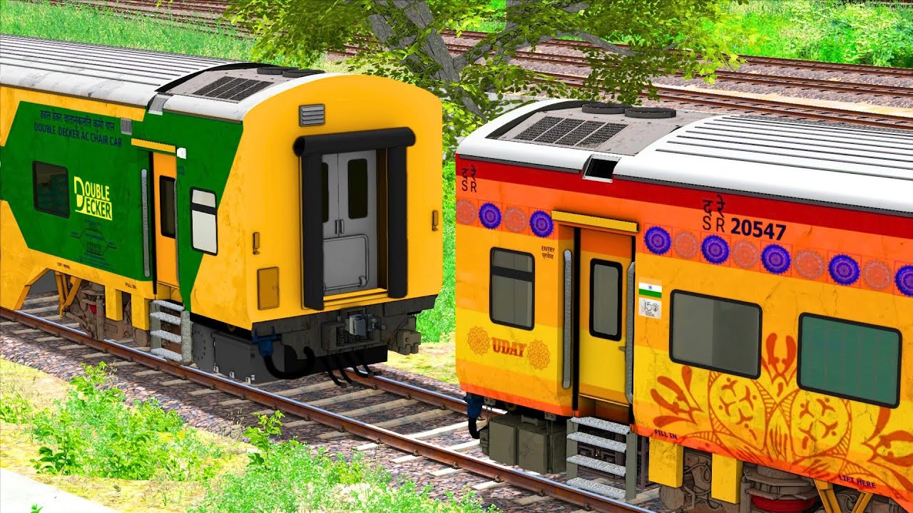 TRAIN PARTED | STOP WITH EMERGENCY BREAK | BUMPY RAILROAD | Train ...