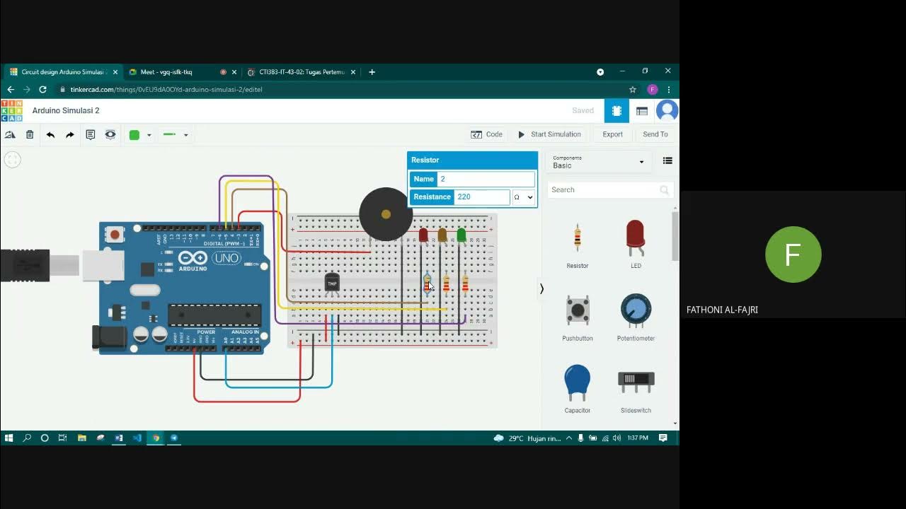 Simulasi Temperatur Suhu TMP36 Menggunakan Tinkercad - YouTube
