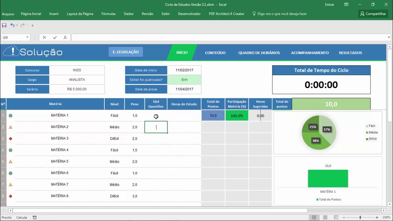 Como Utilizar a Planilha Ciclo de Estudos - YouTube