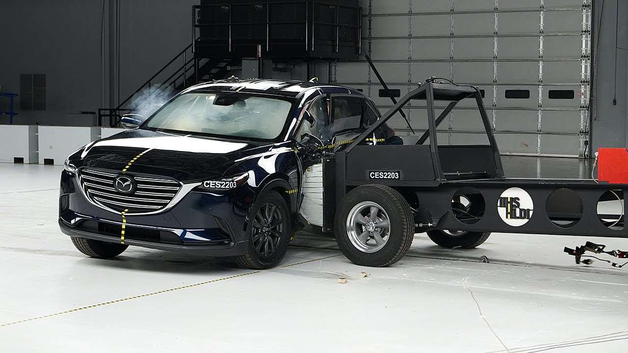 2021 Mazda CX-9 updated side IIHS crash test - YouTube