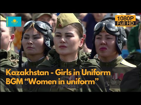 Kazakhstan Girls in Uniform - Kazakhstan female soldiers in military parade -1080P