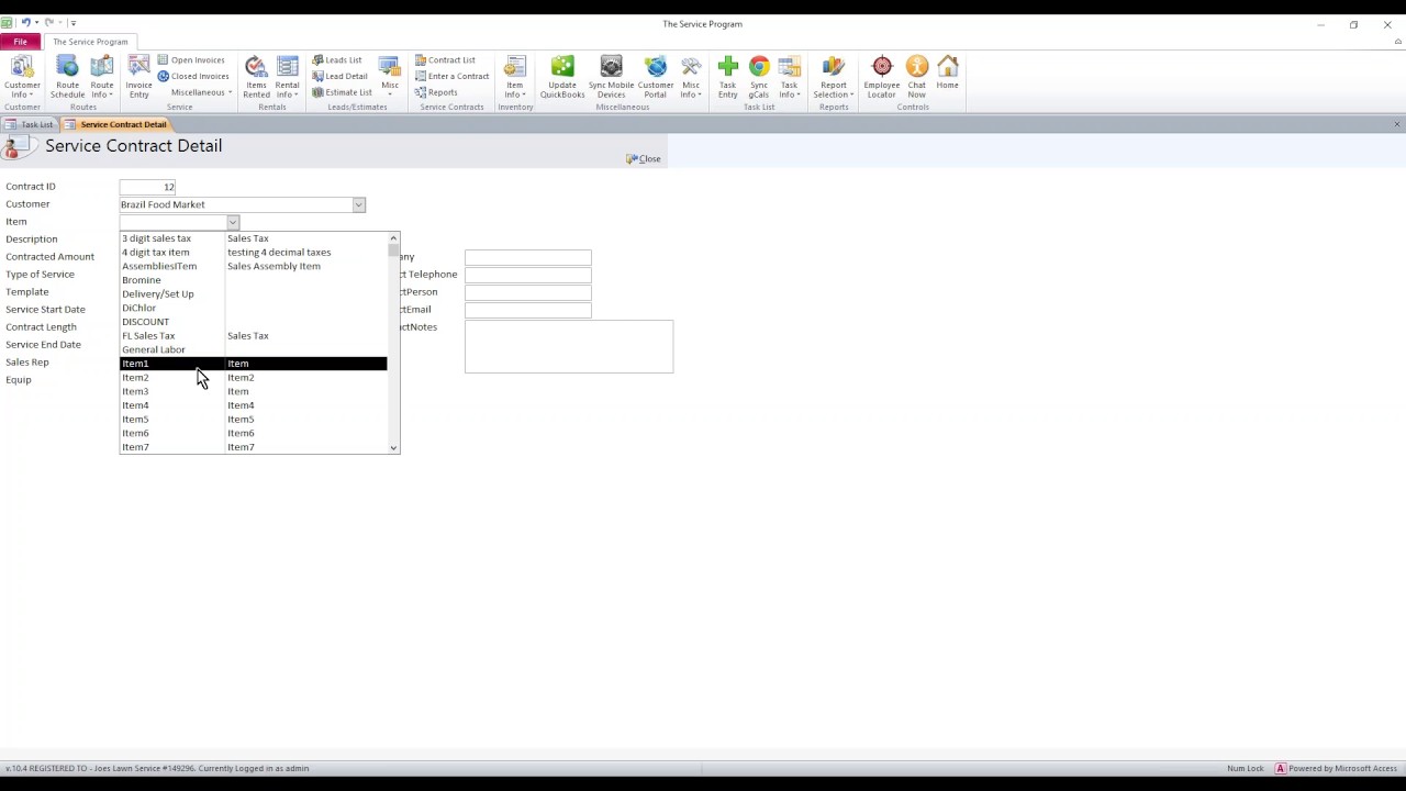 How to use the contract list and how to enter a contract in The Service ...