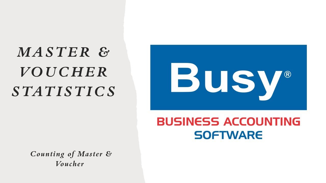 Master Statistics | Voucher Statistics | Counting of Masters & Voucher in Busy accounting ...
