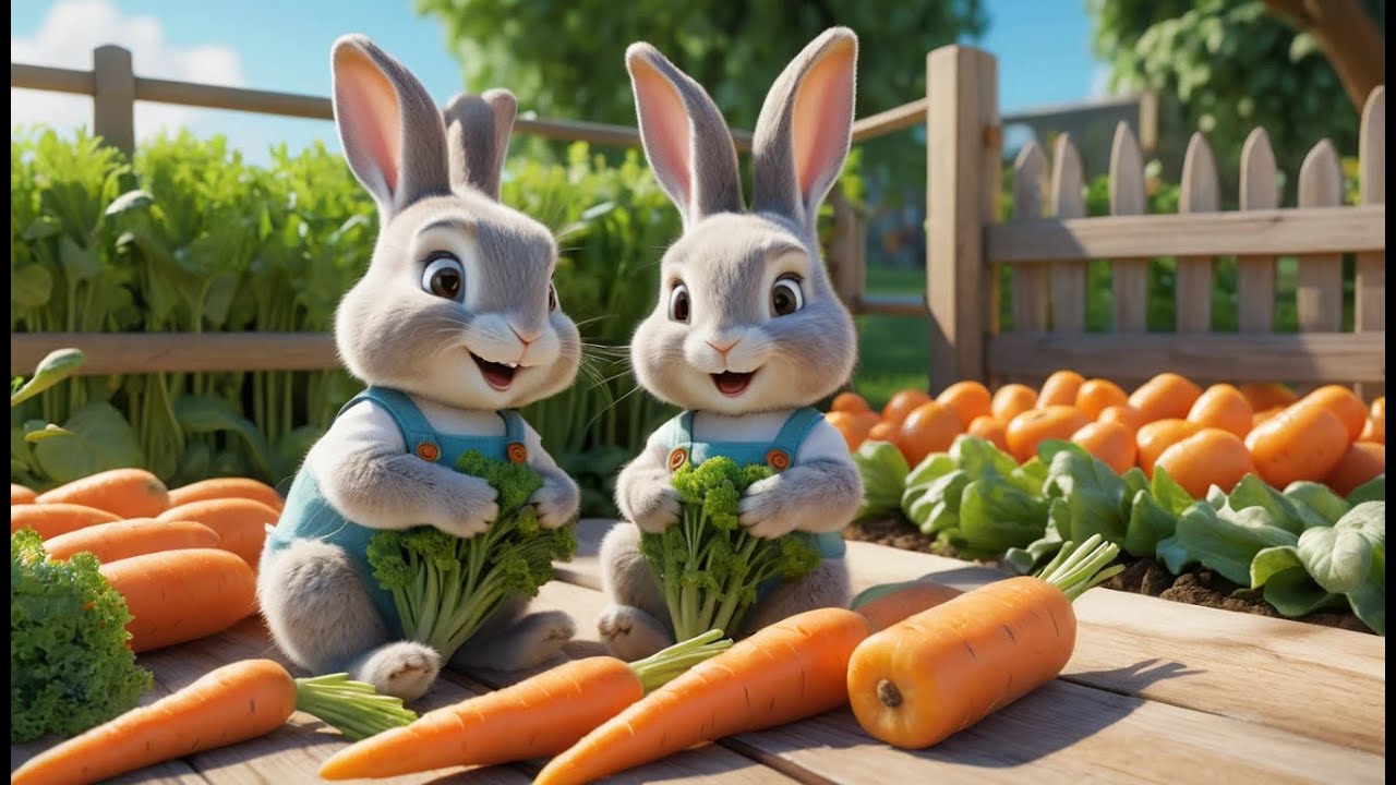 Five Little Bunnies Jumping on the Ground | Bunny Counting Song for ...