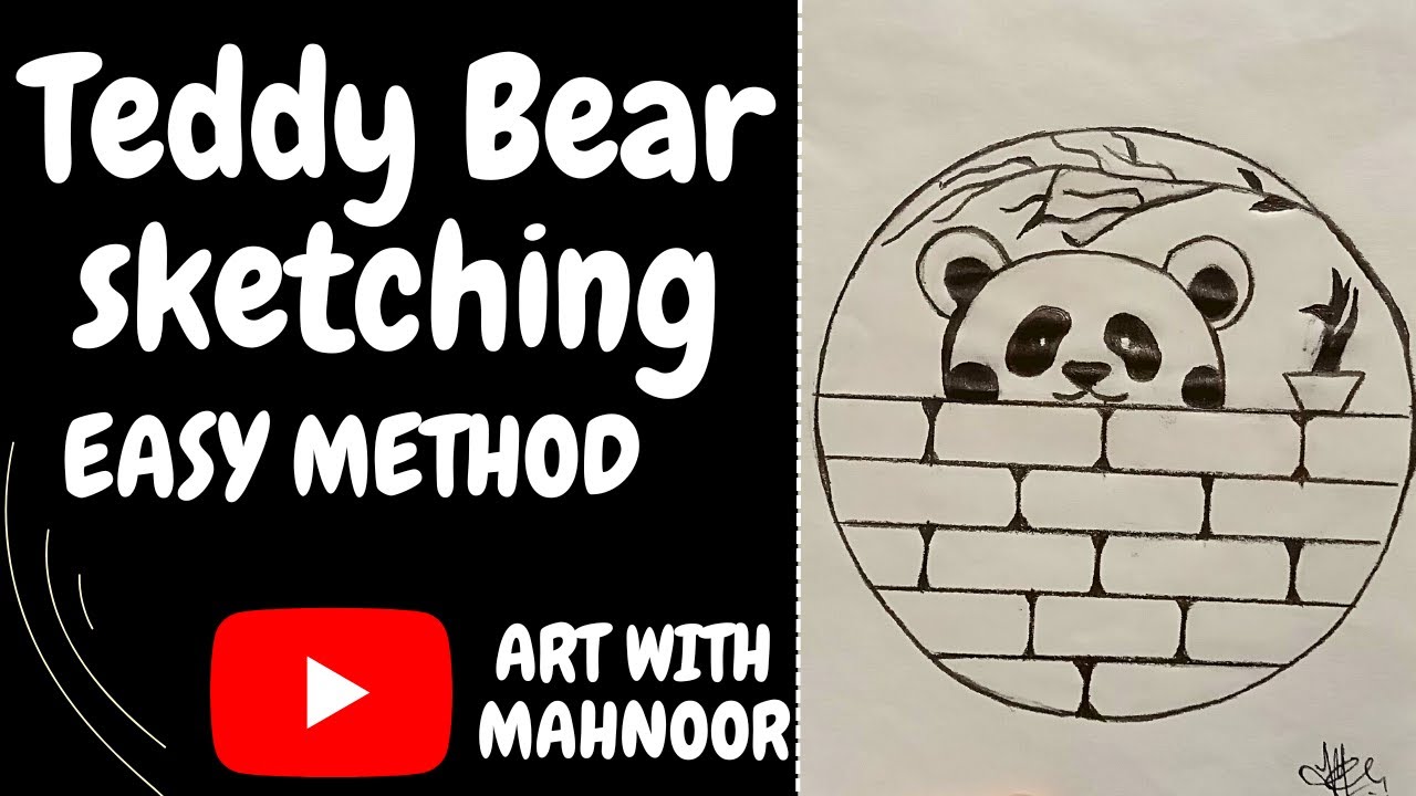 Teddy Bear Sketching | Easy Method | Art With Mahnoor - YouTube