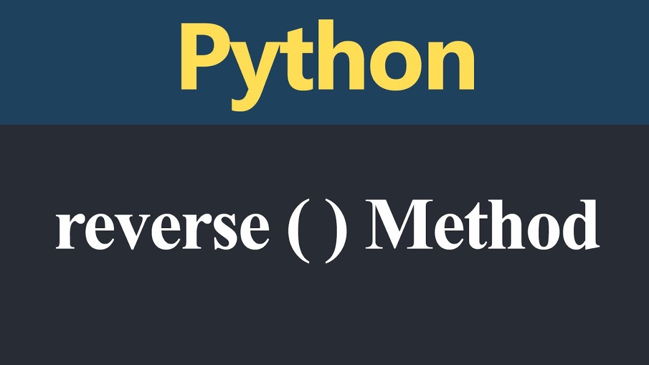 reverse Method in Python (Hindi) - YouTube