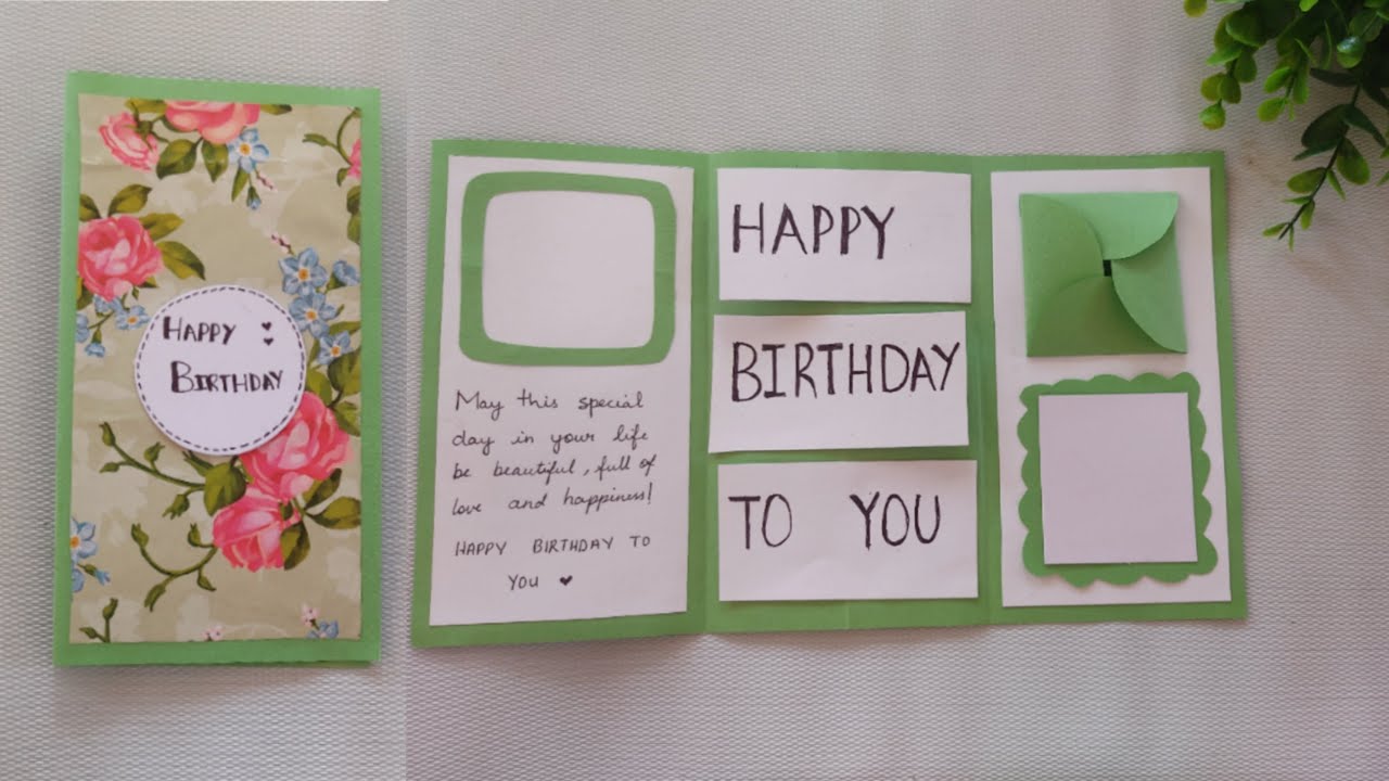 Handmade Birthday Greeting Card || DIY card making ideas || Greeting ...