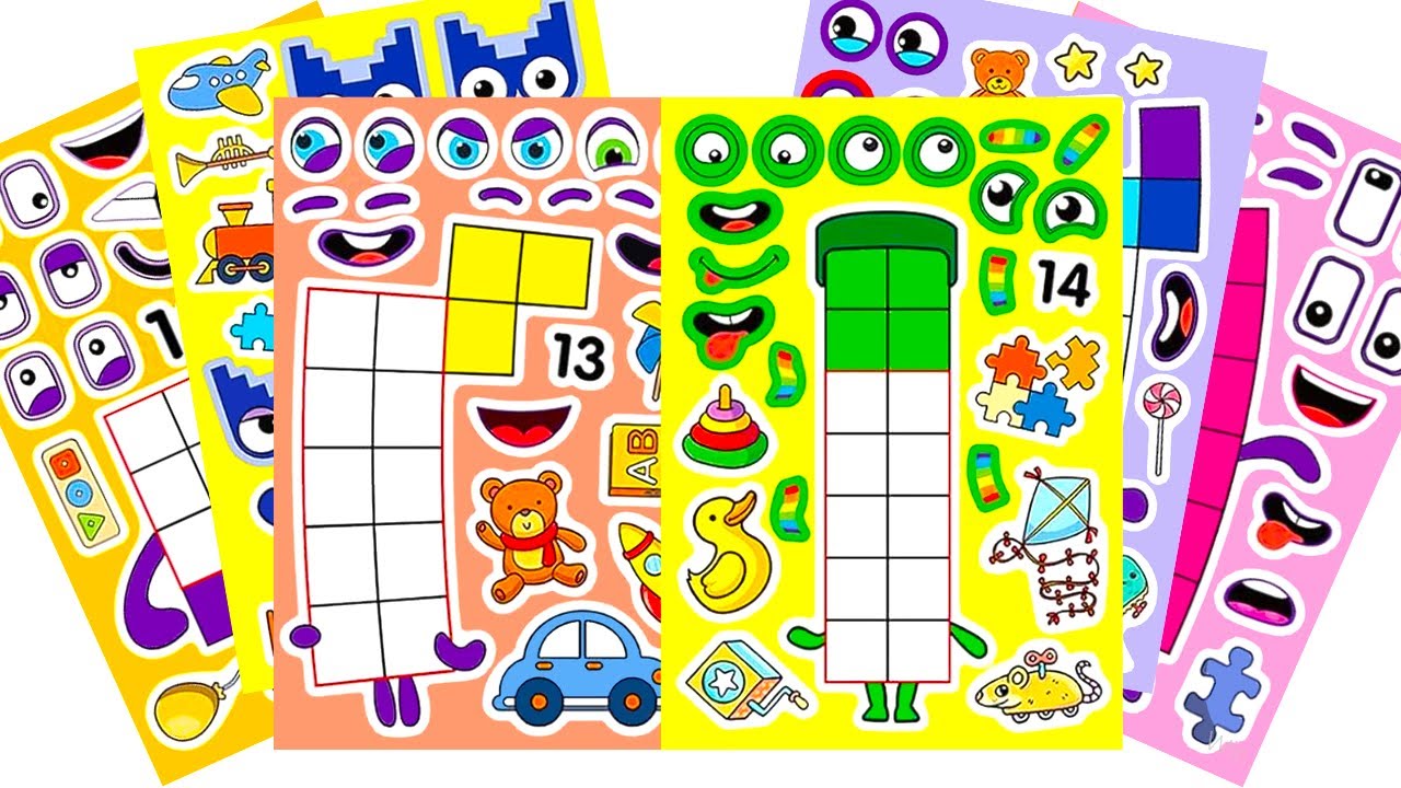 Paper DIY🌈 | NumberBlocks Decorating Sticker Collection 🟥🟨 넘버블록스 모음 🟥🟧🟨 ...