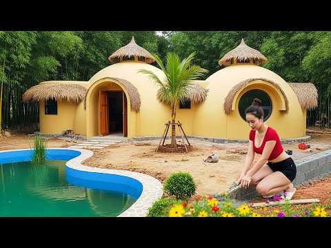 212 Days Talented Girl Building My Dream Dome House in the Forest | Solo Female Journey