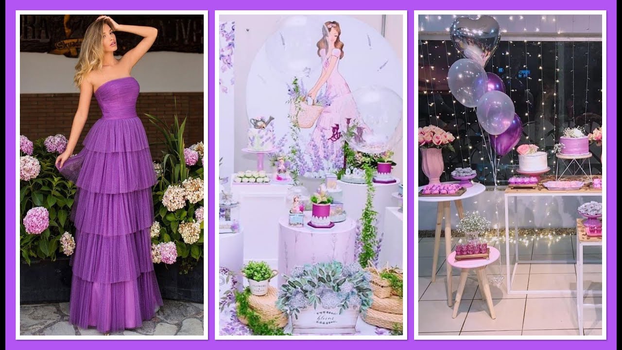 Fiesta con la decoración en color morado 💜 ideas 💡 - YouTube
