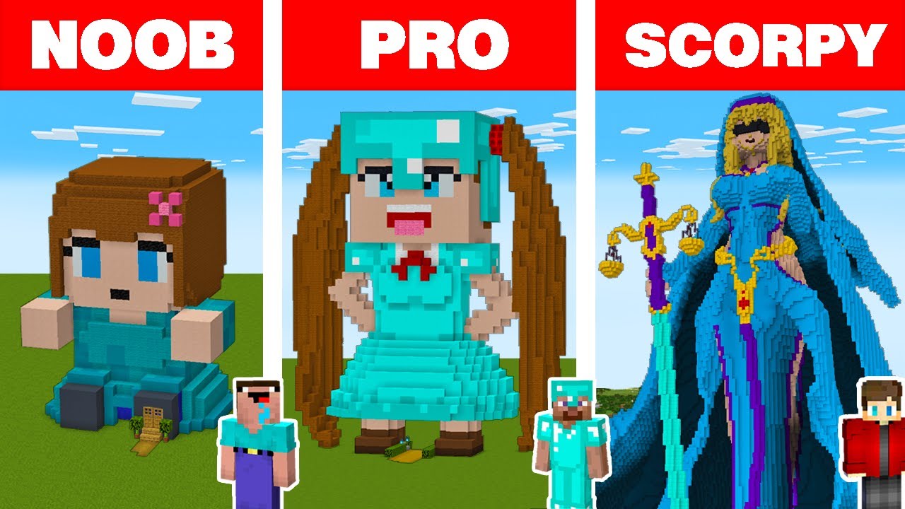 Minecraft NOOB vs PRO vs SCORPY: ANIME GIRL HOUSE BUILD CHALLENGE in ...