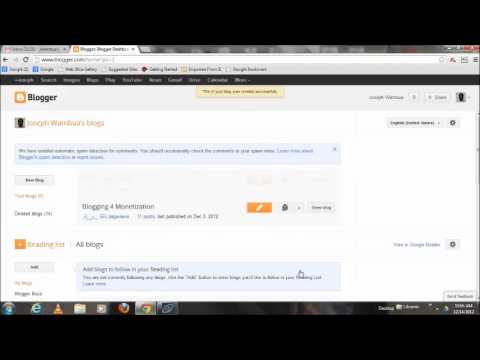 How to Create/Make a Blog on Blogger Using Your G mail Account 2013 ...