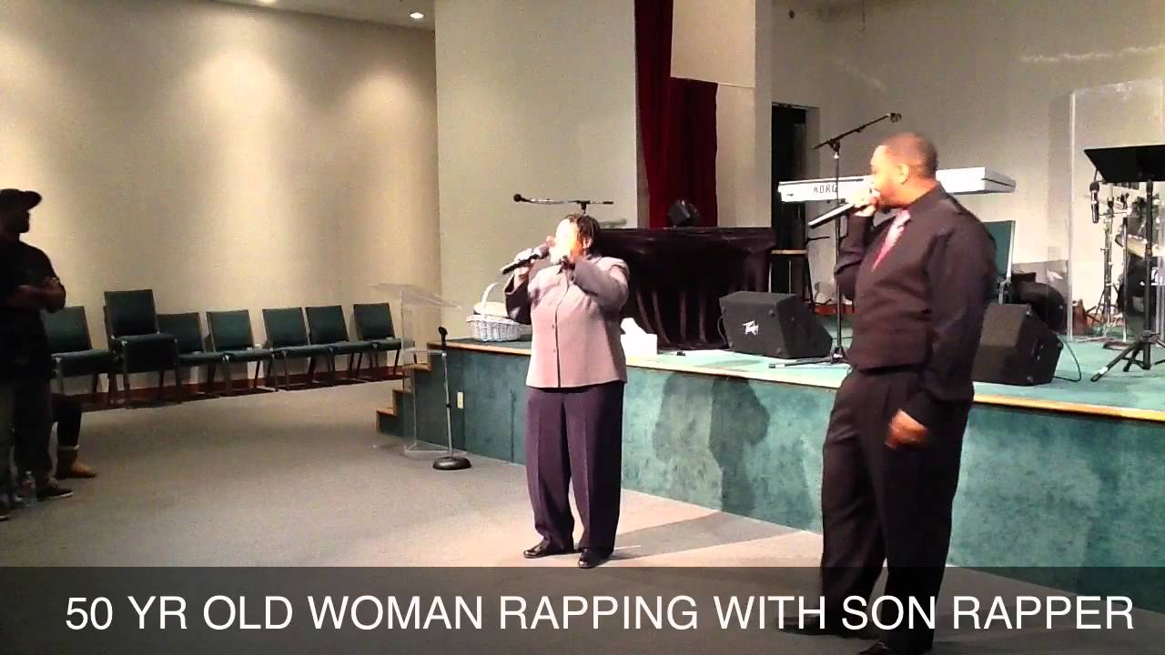 50 YR OLD WOMAN RAPPING WITH SON RAPPER - YouTube