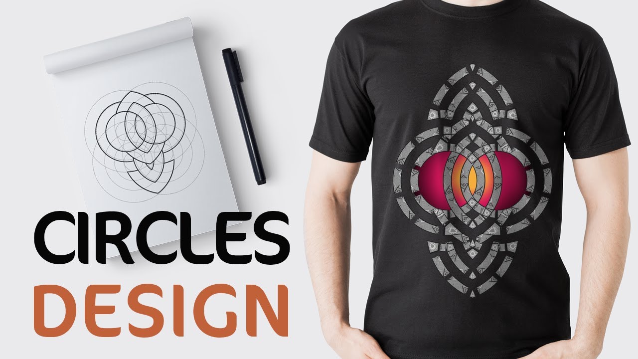 how to make a t-shirt design by using 16 circles. ( Speed Art ) - YouTube