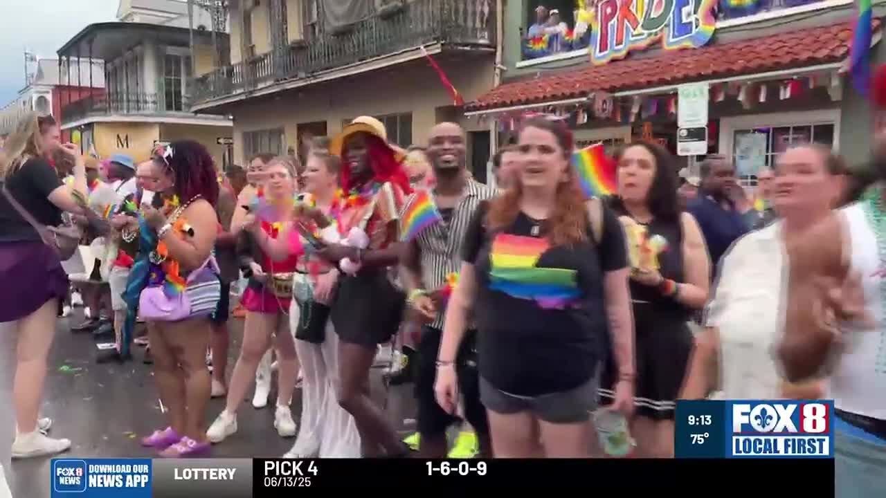 NOLA Pride Fest parade rolls on despite heavy rains - YouTube