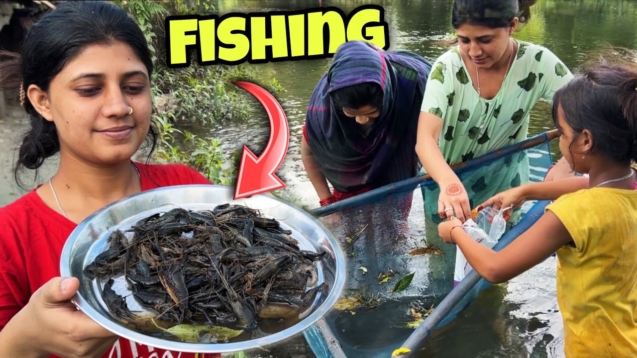 Catching and cooking prawns in river 🦐 | Fishing vlog - YouTube