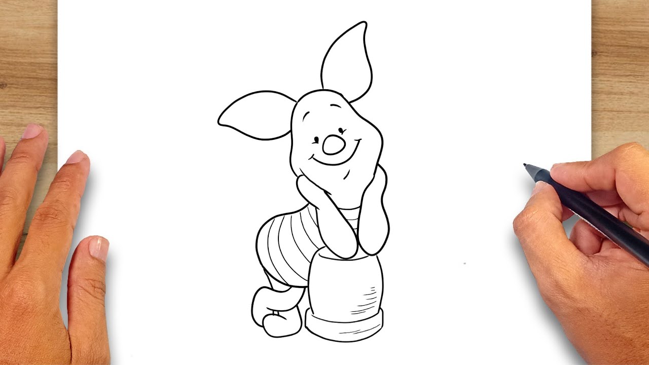 How to draw Piglet from Winnie The Pooh - YouTube