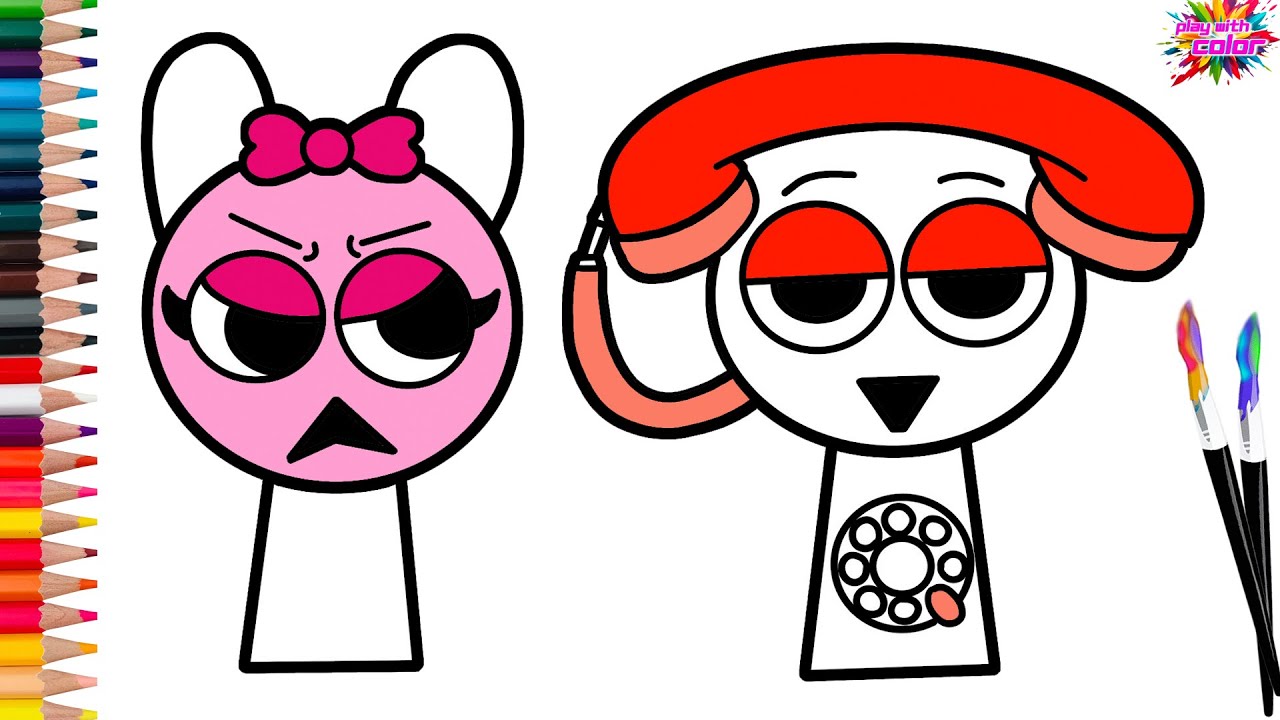 How to Draw cute Pinki and friend from Sprunki | Easy tutorial - YouTube