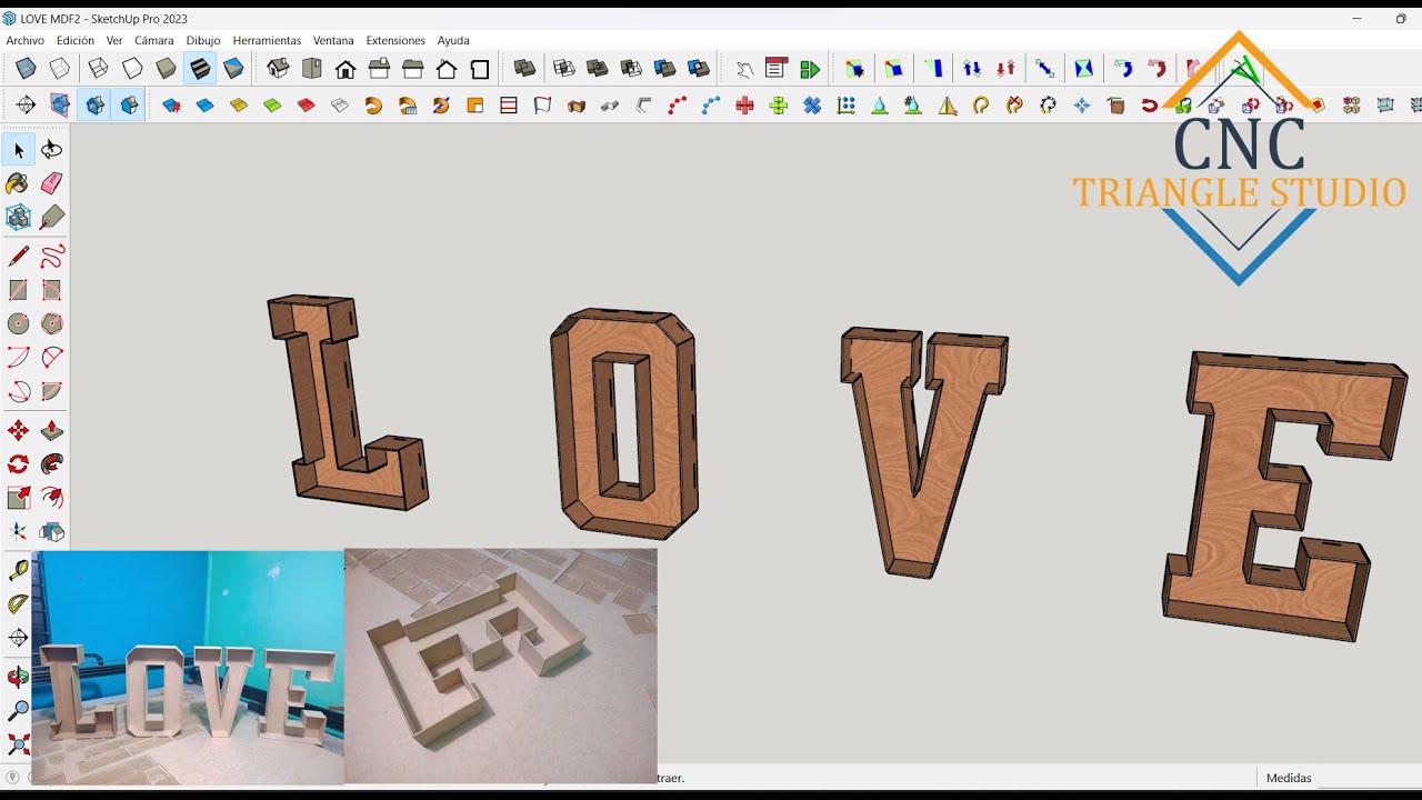 Diseño de Letras Tipo Caja en MDF con SketchUp y Vectric Aspire ...