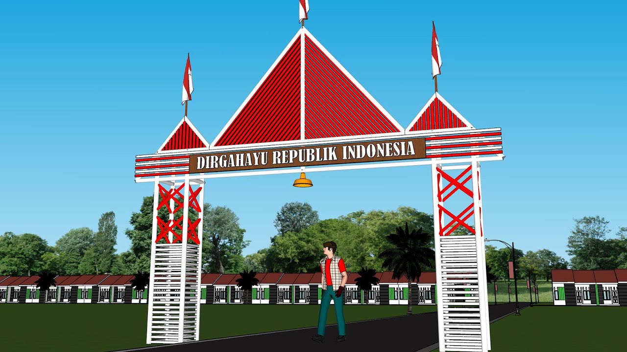 Gapura 17 Agustusan full dari Bambu - YouTube