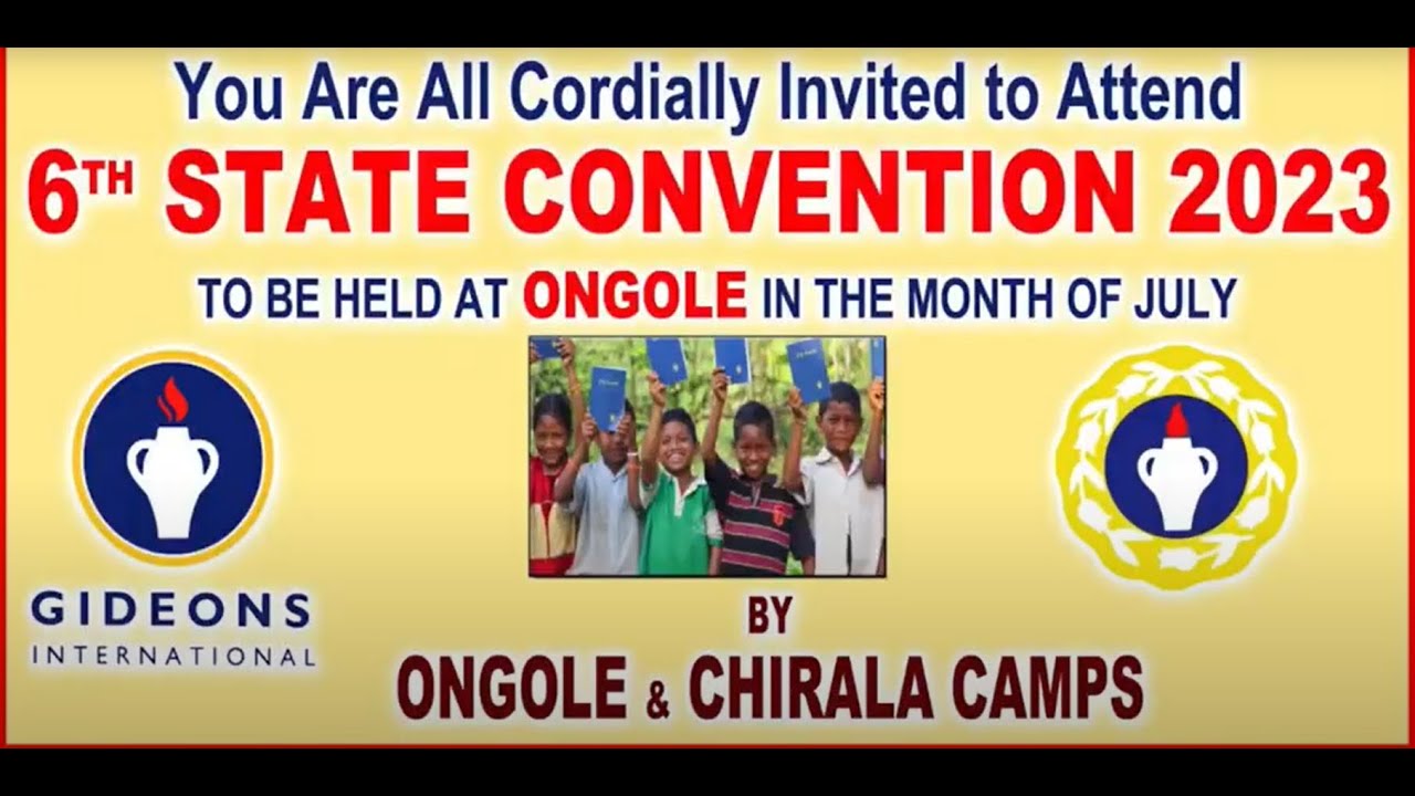 Gideons International in India- 6th State Convention- 2023, Ongole ...