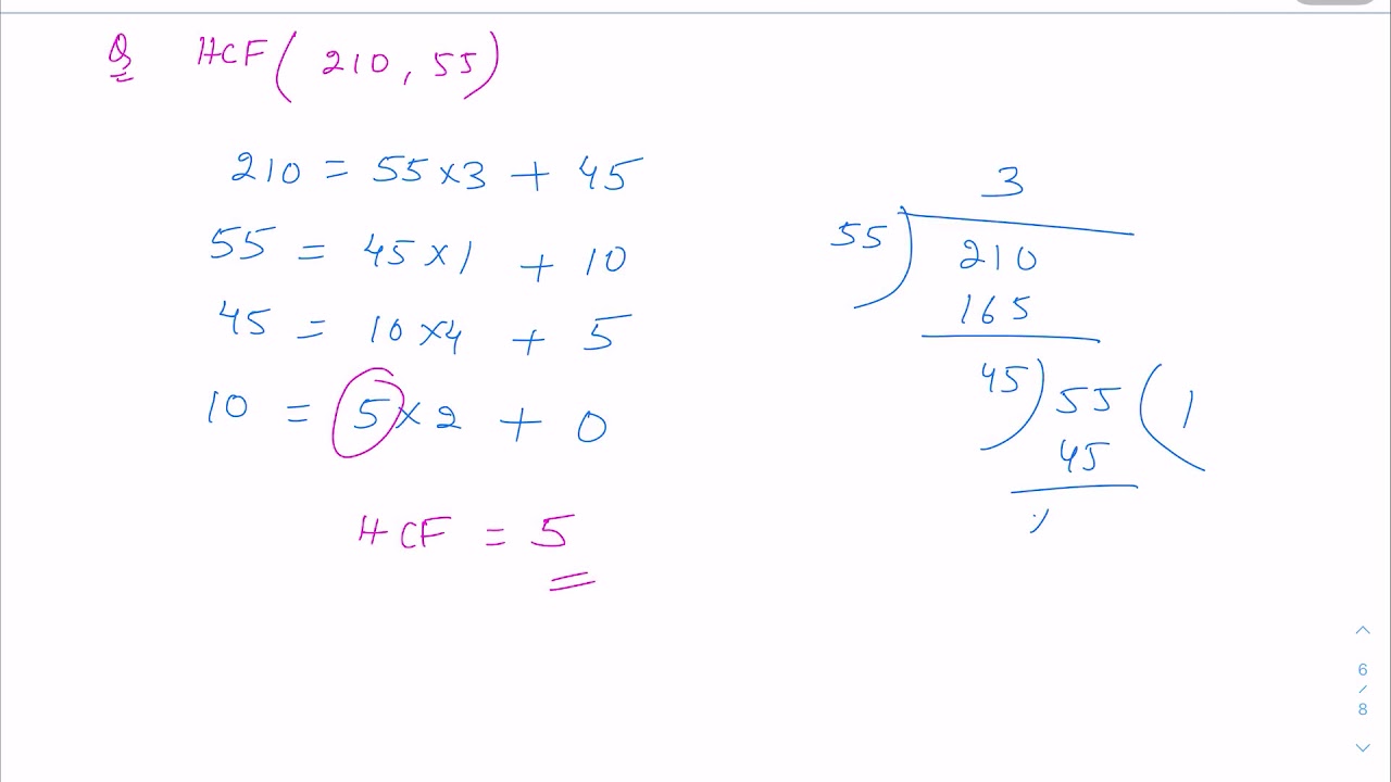 3 HCF By Euclid Division Lemma YouTube 3 HCF By Euclid Division Lemma YouTube